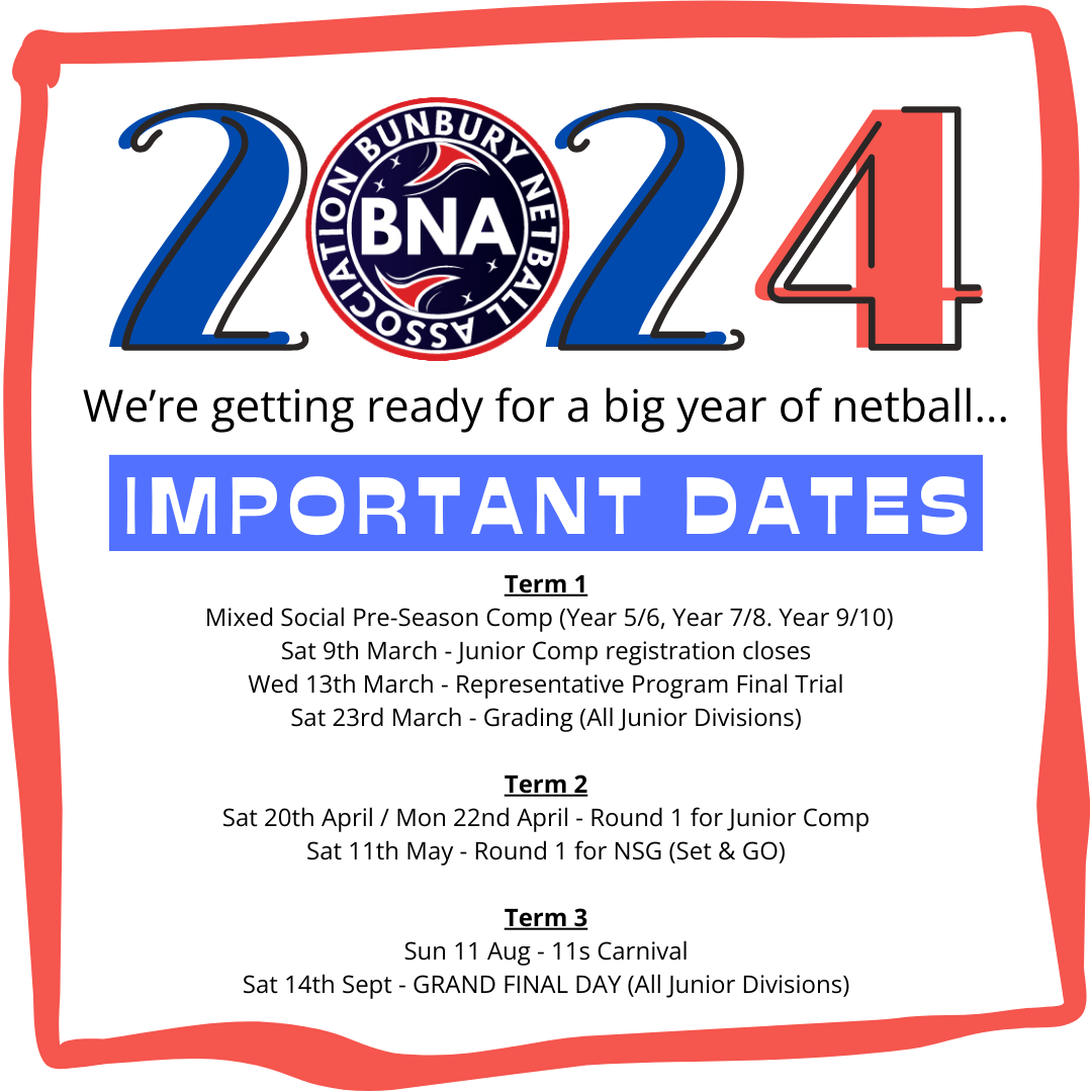 2024…. Season Info and Important Dates – BUNBURY NETBALL ASSOCIATION